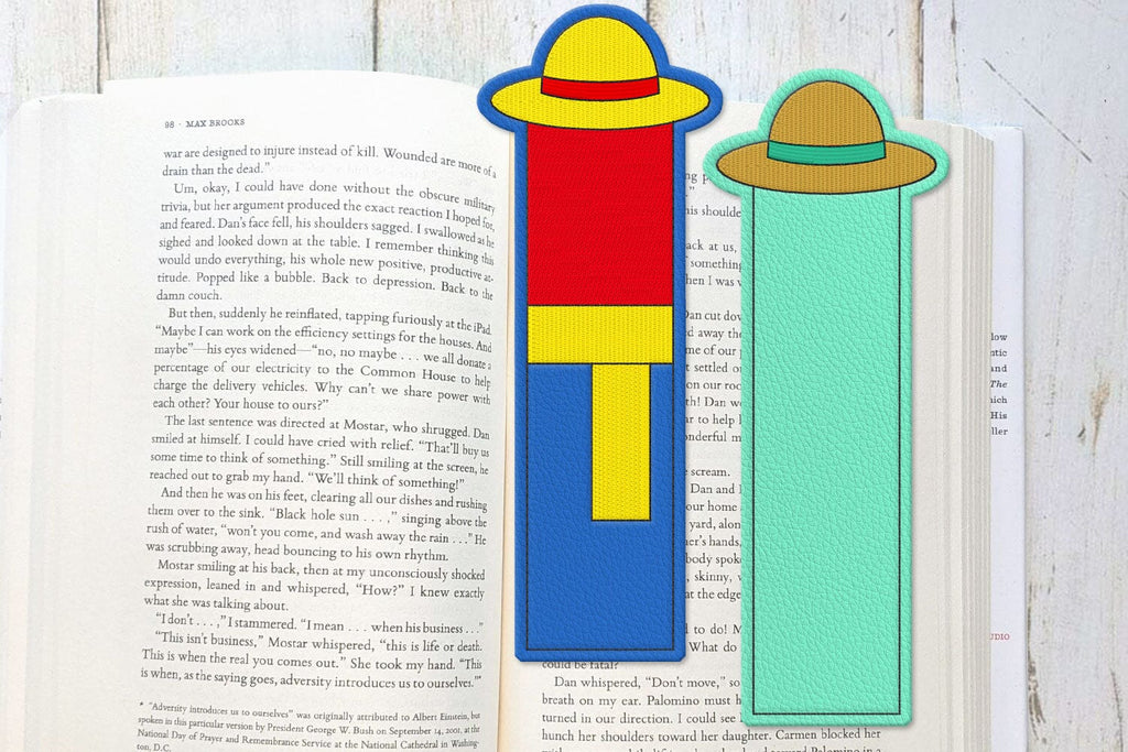 Cartoon Straw Hat Bookmark ITH Applique Embroidery - So Fontsy