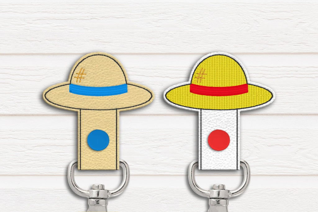 Cartoon Straw Hat ITH Key Fob Applique Embroidery - So Fontsy