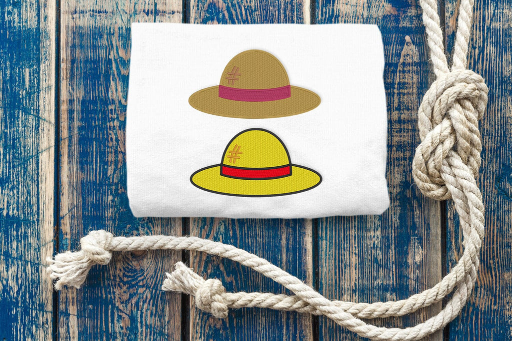 Cartoon Straw Hat Mini Fill Embroidery - So Fontsy