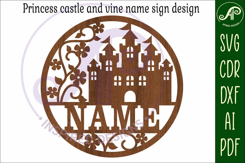 Castle name sign svg laser cut template - So Fontsy