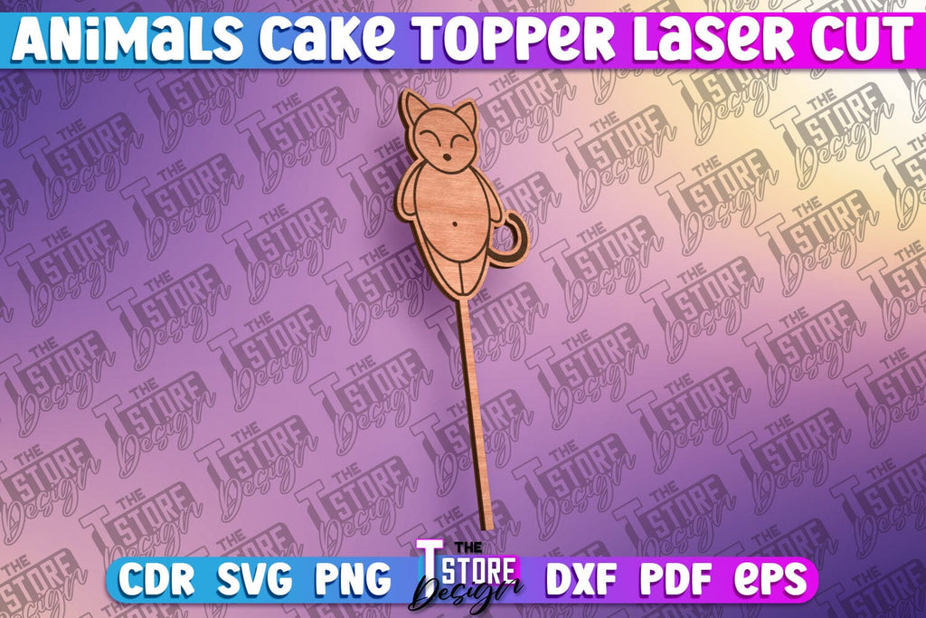 Cat Cake Topper Laser Cut SVG Design | Laser Cut Design - So Fontsy