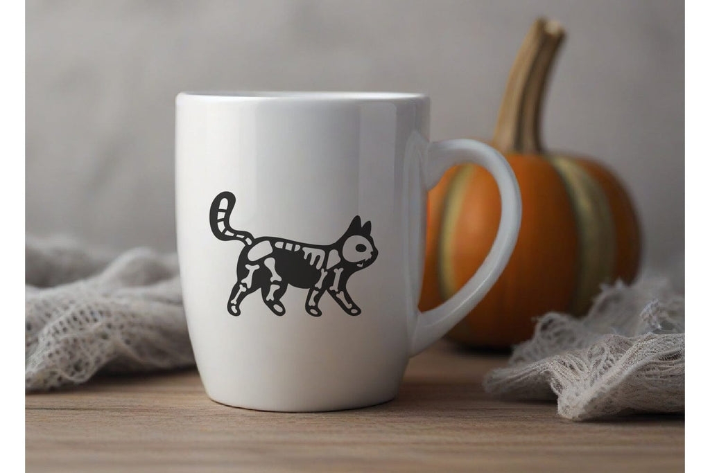 Cat skeleton svg, hallowen cat cute - So Fontsy