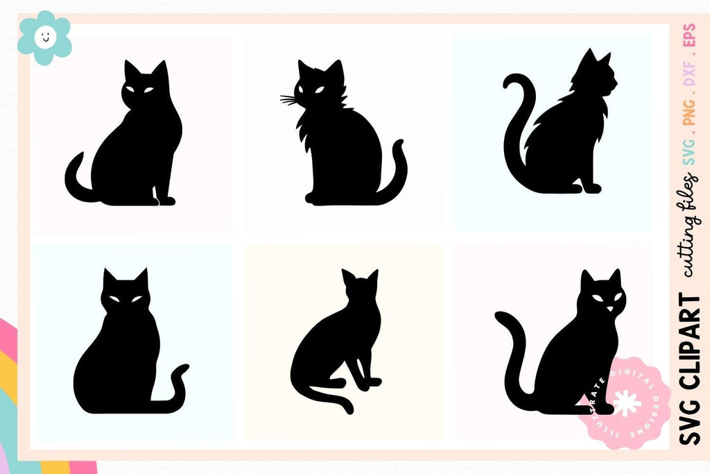 Cat SVG Cut Files | Cat Silhouette SVG | Cat Cutting Files | Kitten ...