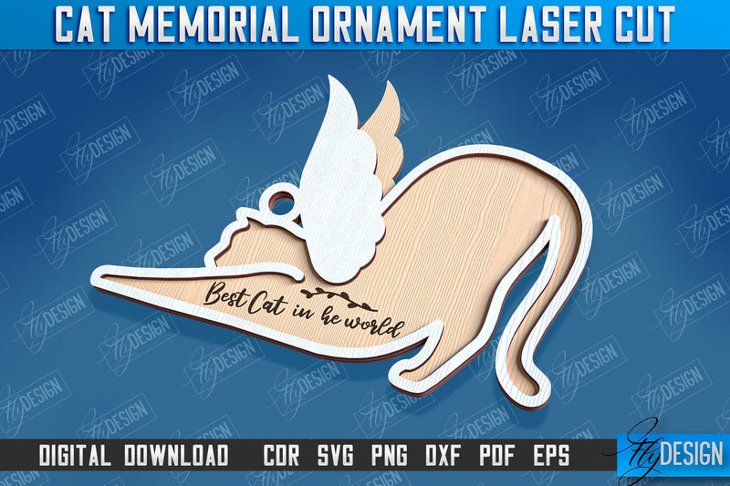 Cats Memorial Ornament Design Bundle | Cats Angels Wings | Cat ...