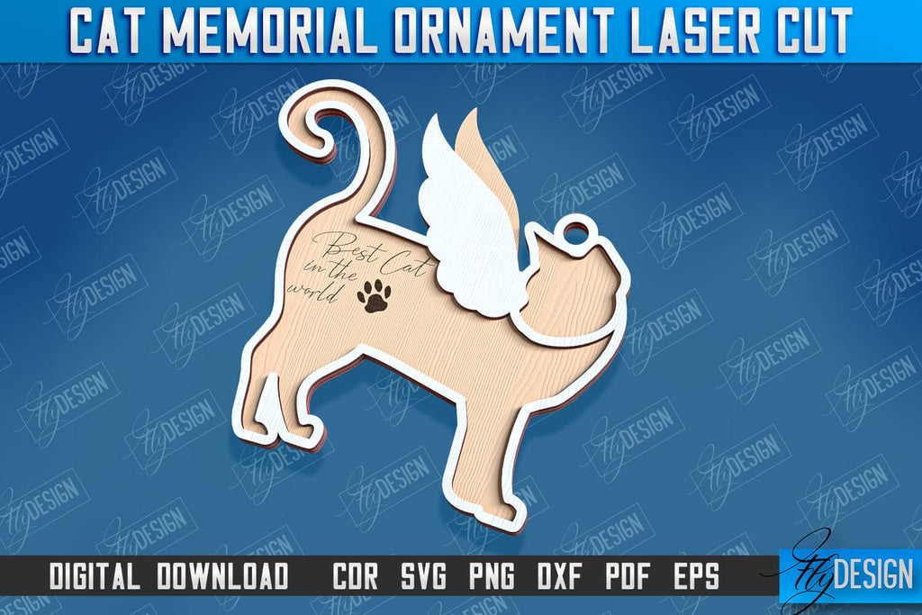 Cats Memorial Ornament Design | Cats Angels Wings | Cat Silhouette ...