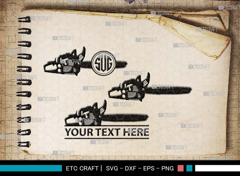 Chainsaw Monogram, Chainsaw Silhouette, Chainsaw SVG, Lumberjack Svg ...
