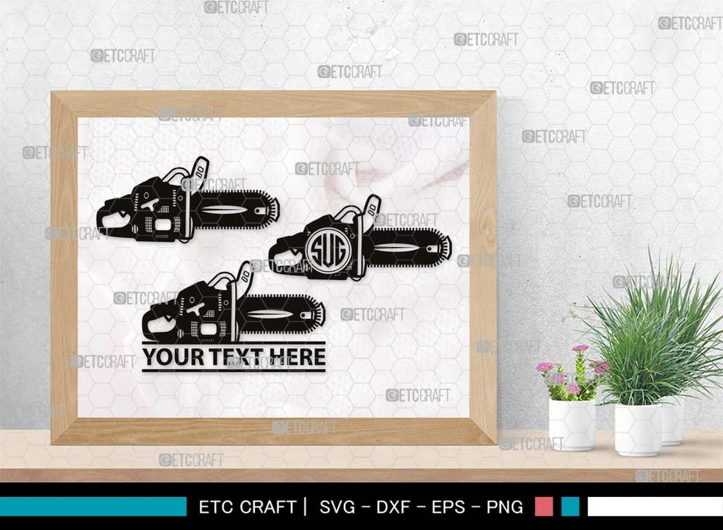 Chainsaw Monogram, Chainsaw Silhouette, Chainsaw SVG, Lumberjack Svg ...