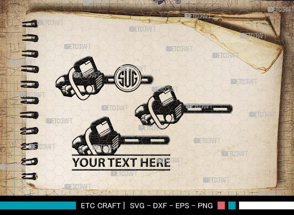 Chainsaw Monogram, Chainsaw Silhouette, Chainsaw SVG, Lumberjack Svg ...