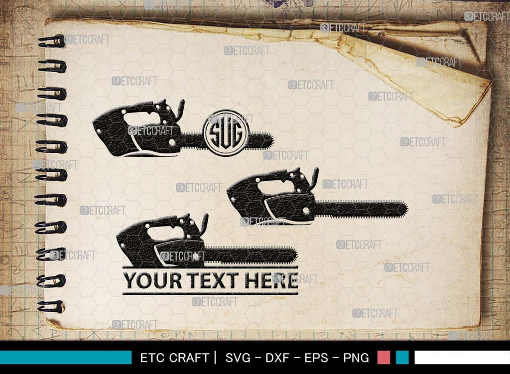 Chainsaw Monogram, Chainsaw Silhouette, Chainsaw SVG, Lumberjack Svg ...