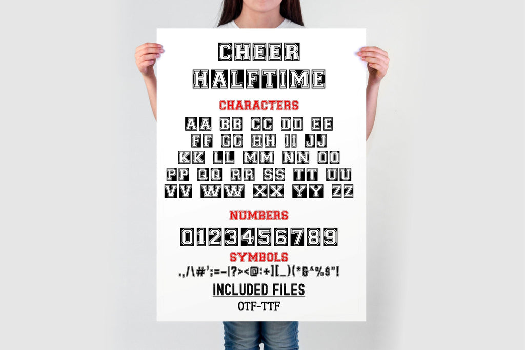 Cheer Distressed & Halftime Font | Varsity Sports Font - So Fontsy