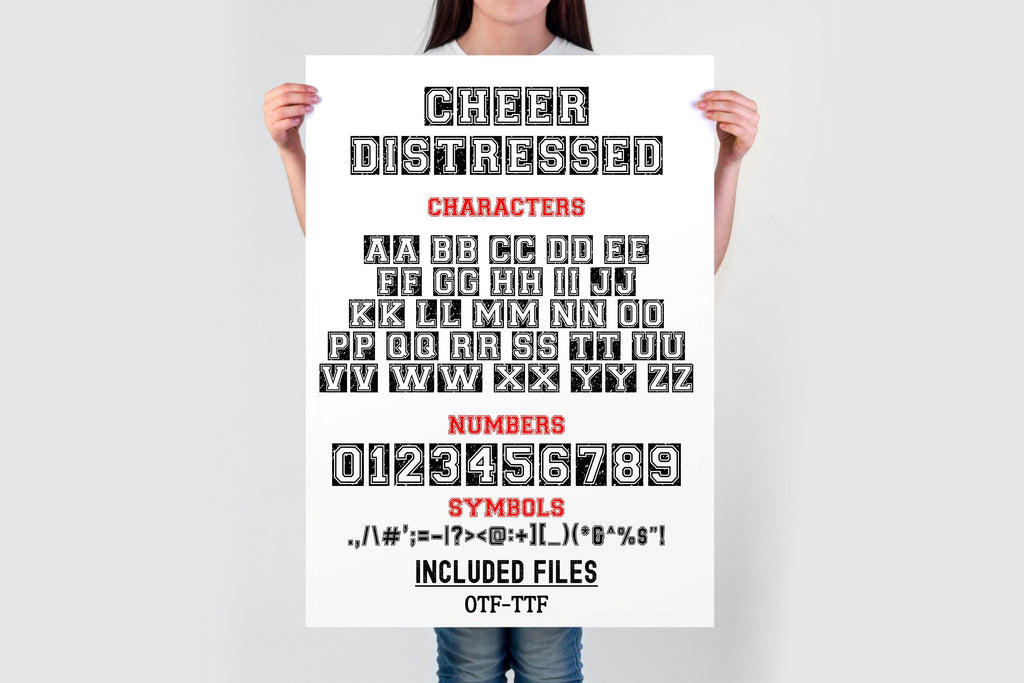 Cheer Distressed & Halftime Font | Varsity Sports Font - So Fontsy