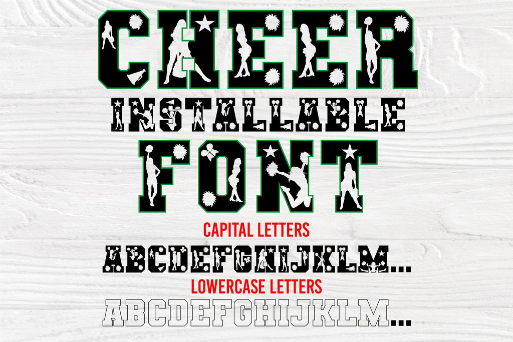 Cheer Varsity Font - SVG, OTF, TTF Files - Cheerleading Cut Files for ...