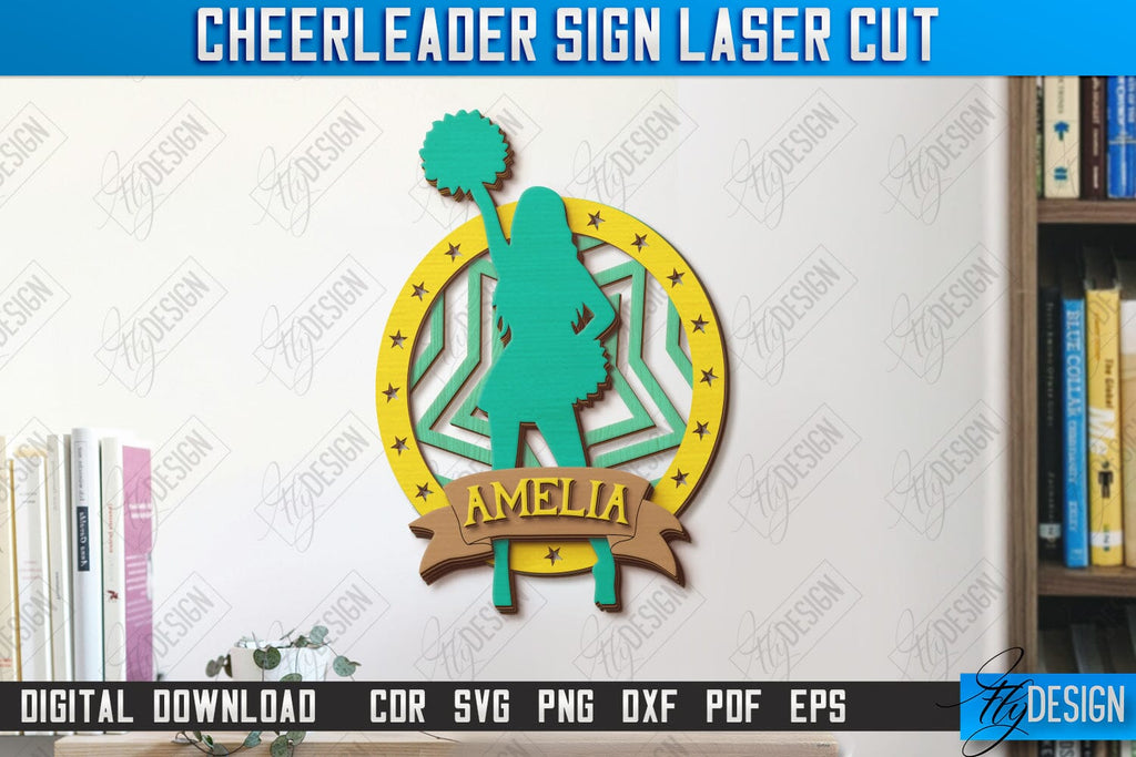 Cheerleader Signs Laser Cut Bundle | Personalized Sign | Wall Décor ...