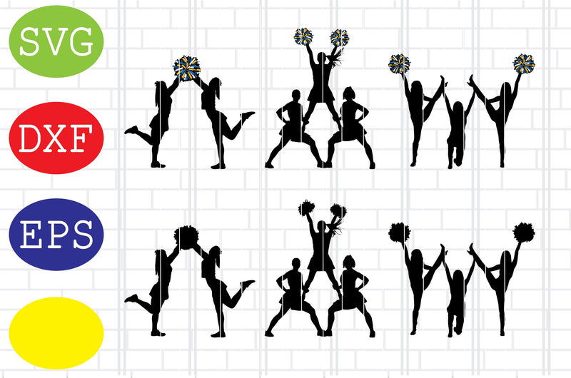 Cheerleader Svg, Cheerleading Vector, Cheer Pom Poms Cut Files, Sport ...