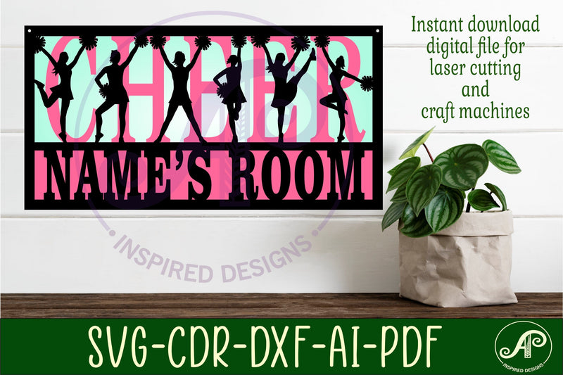 Cheerleading name sign SVG 3 layer laser cut - So Fontsy