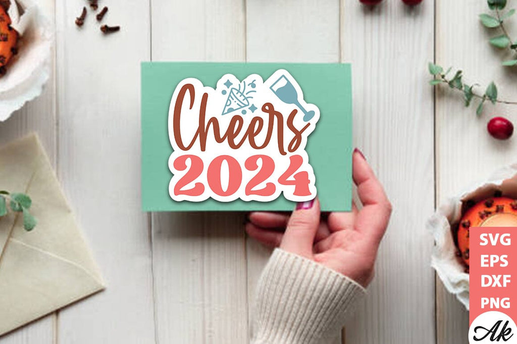 Cheers 2024 Stickers Design - So Fontsy