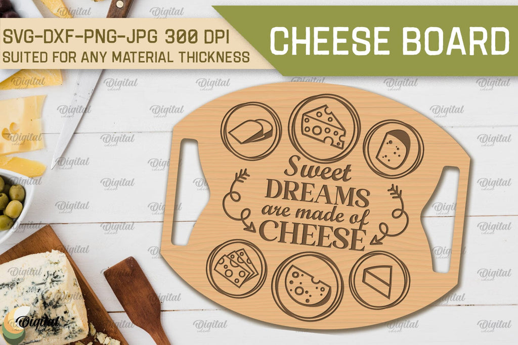 Cheese Board SVG. Cutting Board Laser Cut SVG - So Fontsy