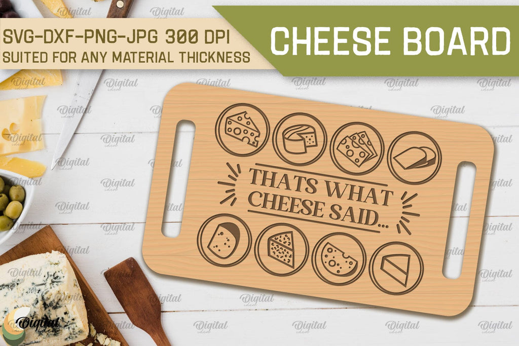 Cheese Board SVG. Cutting Board Laser Cut SVG - So Fontsy