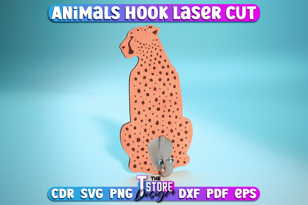 Cheetah Hook Laser Cut | Home Design | Wooden Animals Hook | CNC File ...