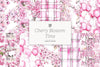 Cherry Blossom Digital Paper Spring Garden Seamless Patterns - So Fontsy