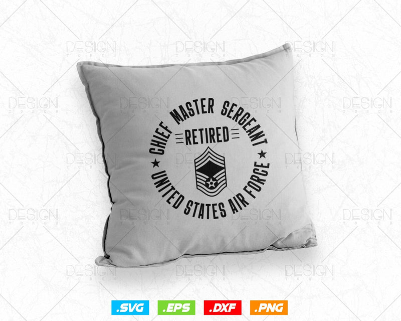 Chief Master Sergeant Retired Air Force Retirement Svg Png, USA Flag ...