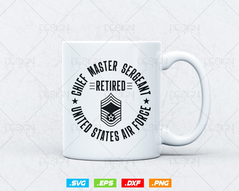 Chief Master Sergeant Retired Air Force Retirement Svg Png, USA Flag ...