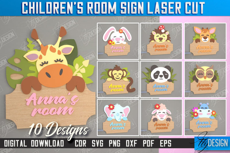 Children's Room Sign Bundle | Door Sign | Nursery Name Sign | Hedgehog ...