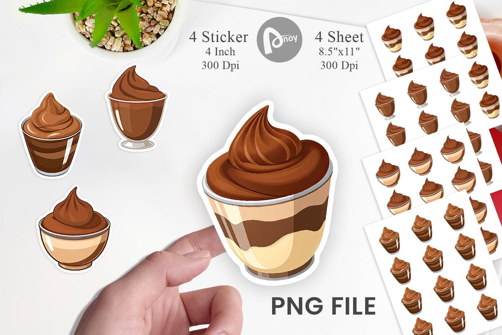 Chocolate Pudding Sticker - So Fontsy