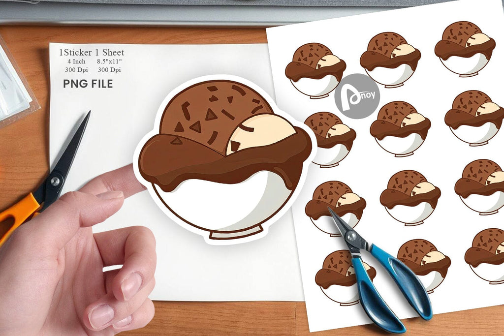 Chocolate Scoop Sticker - So Fontsy