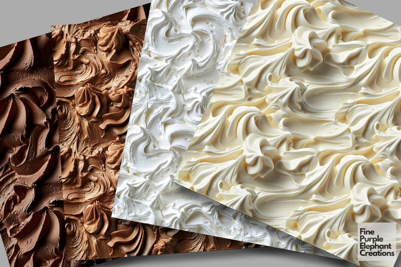 Chocolate Vanilla Strawberry Cake Frosting Textures Paper - So Fontsy