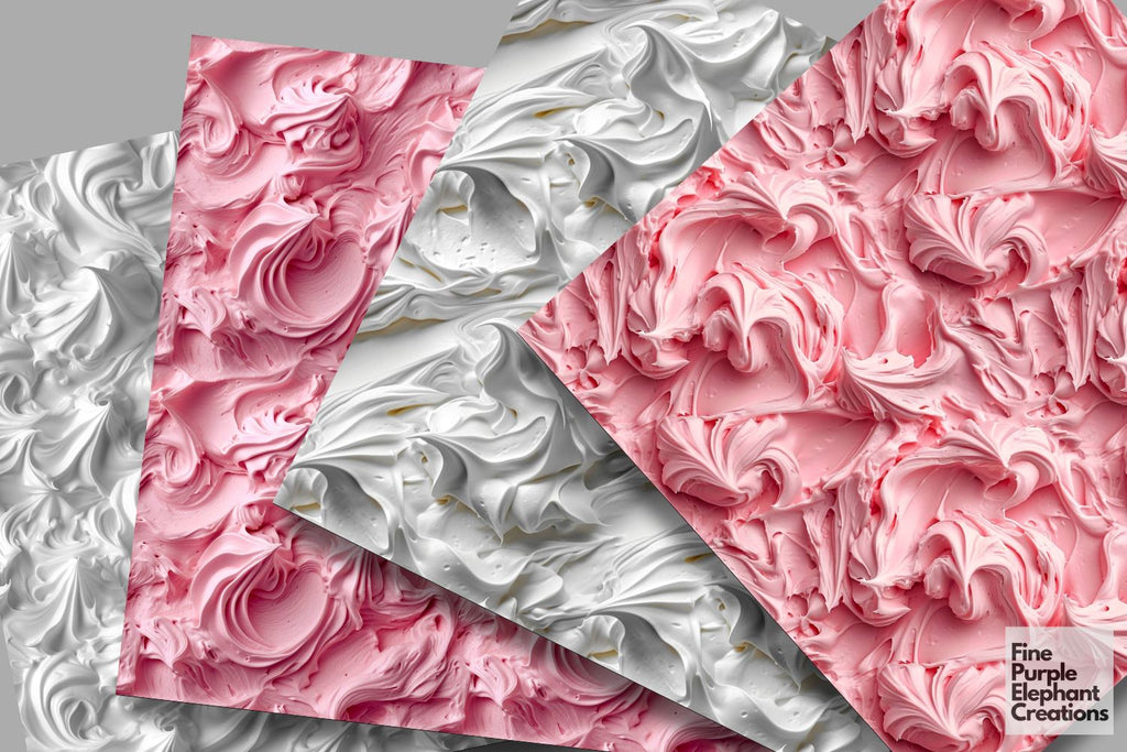 Chocolate Vanilla Strawberry Cake Frosting Textures Paper - So Fontsy