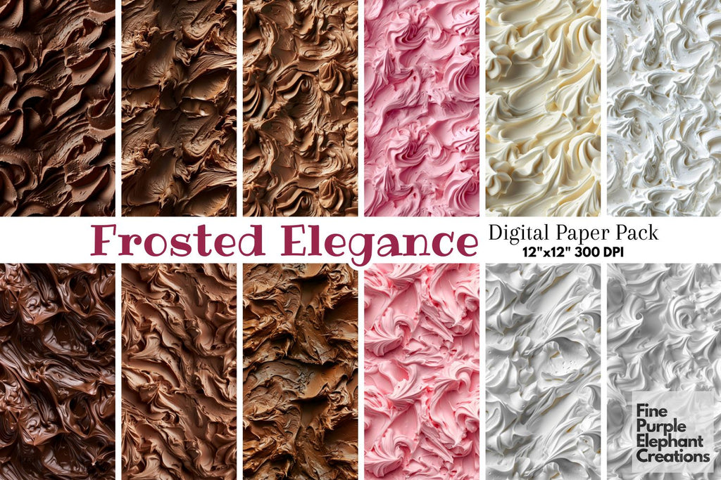 Chocolate Vanilla Strawberry Cake Frosting Textures Paper - So Fontsy
