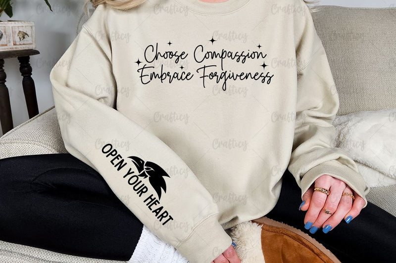 Choose Compassion Embrace Forgiveness Sleeve SVG Design - So Fontsy