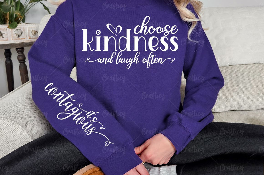 Choose kindness and laugh often Sleeve SVG Design - So Fontsy