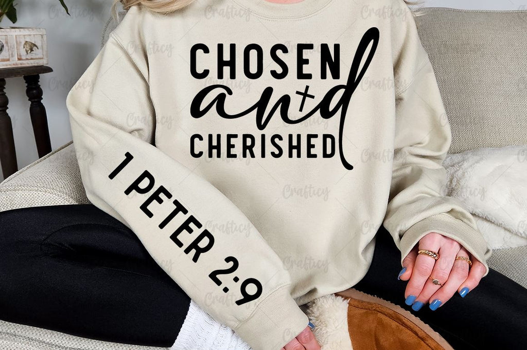 Chosen and cherished Sleeve SVG Design - So Fontsy