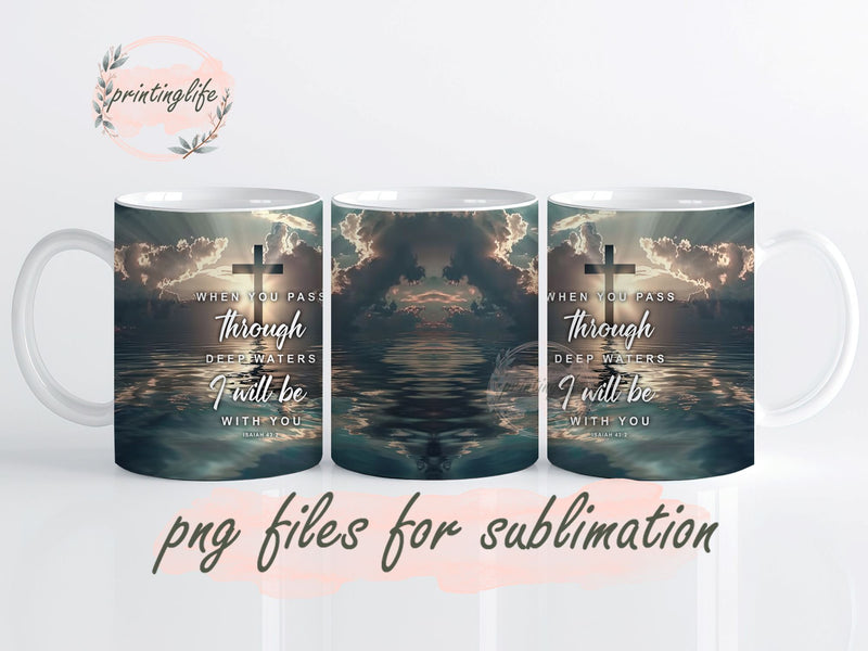 Christian Bible Verse Mug Wrap Design, Instant Digital Design Download ...