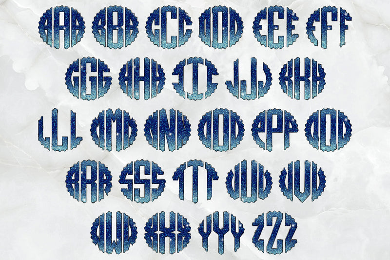 Christian Christmas Monogram Alphabet, Jesus Doodle Monogram - So Fontsy