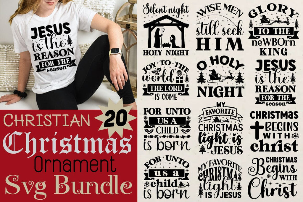 Christian Christmas Ornament SVG Bundle - So Fontsy