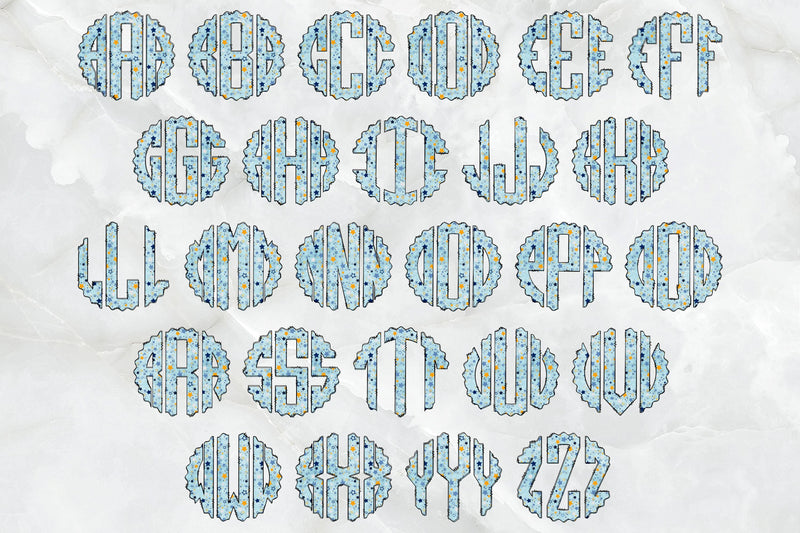 Christian Christmas Trio Monogram Alphabet, Jesus Nativity - So Fontsy