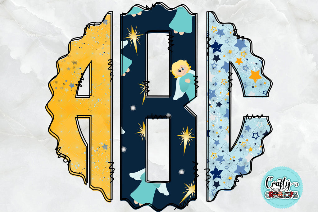 Christian Christmas Trio Monogram Alphabet, Jesus Nativity - So Fontsy