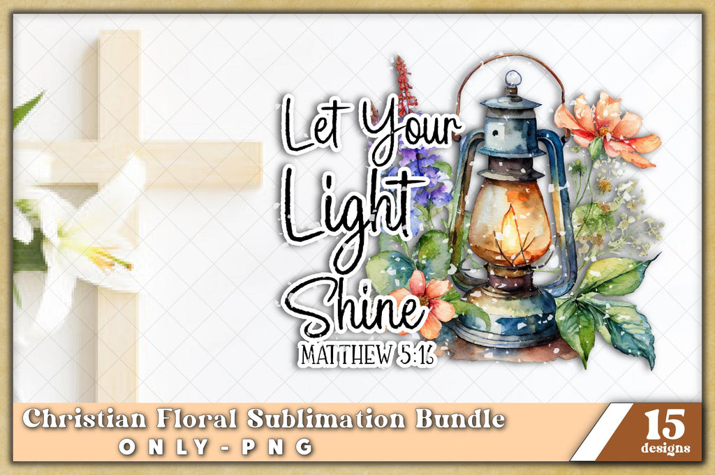 Christian Floral Sublimation Bundle, sublimation PNG, Religious ...