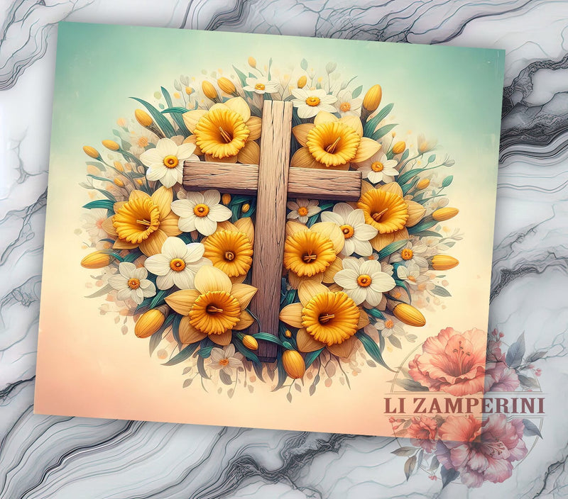 Christian Jesus 20oz Tumbler Wrap PNG, Wooden Cross Tumbler Png ...