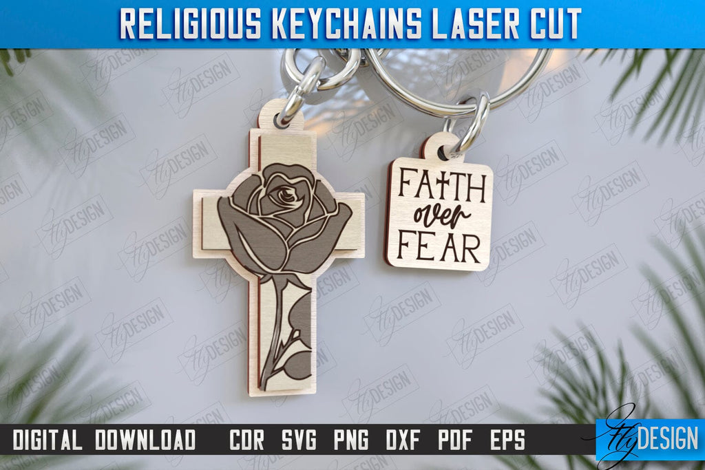 Christian Keychain Laser Cut Bundle | Religious Symbol | 3D Keyring ...