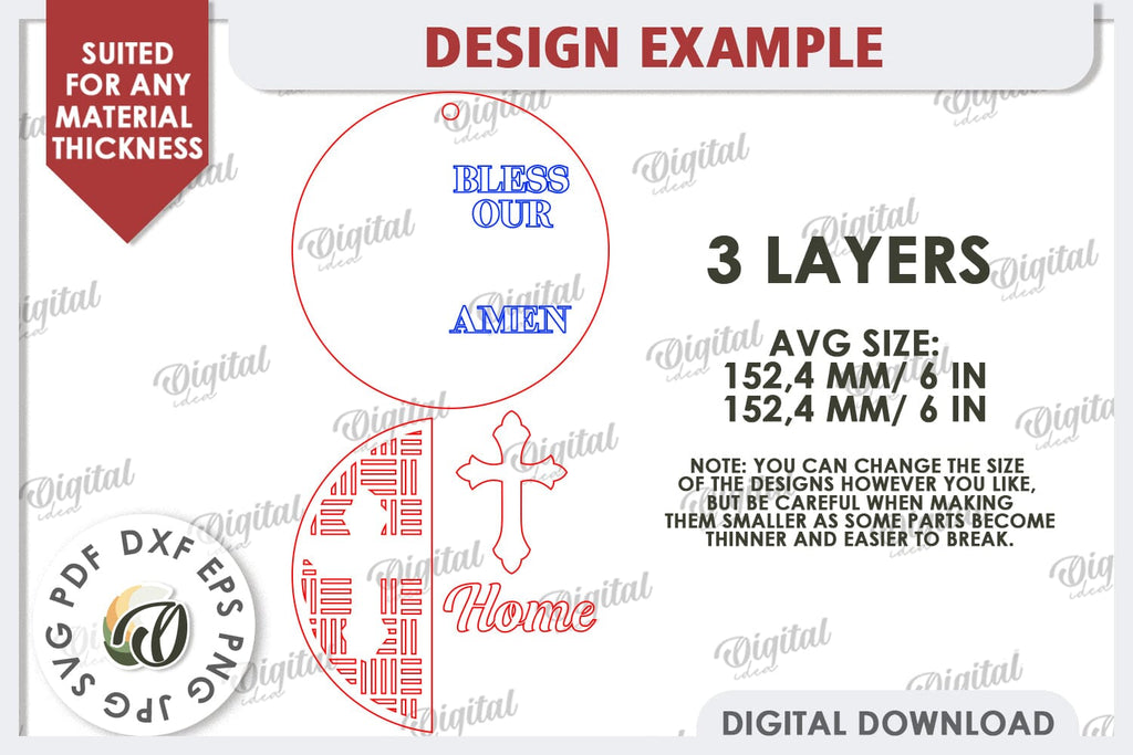 Christian Round Sign Laser Cut. Easter Round Sign SVG - So Fontsy