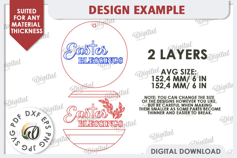 Christian Round Sign Laser Cut. Easter Round Sign SVG - So Fontsy