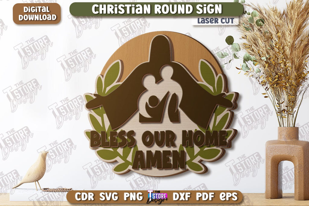 Christian Round Signs Laser Cut Bundle | Religious Symbol | Signs ...