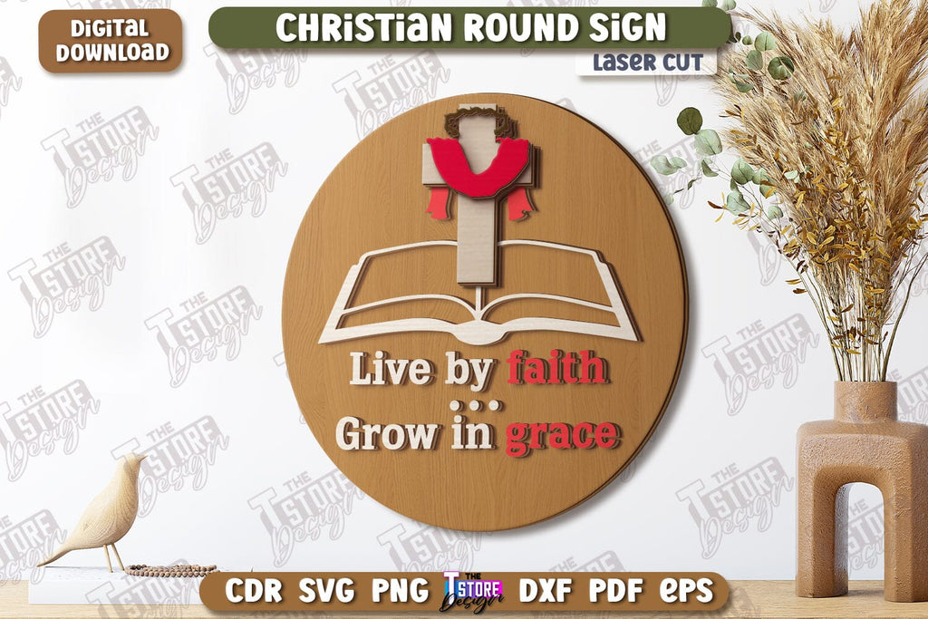 Christian Round Signs Laser Cut | Religious Symbol | Signs Inscription ...