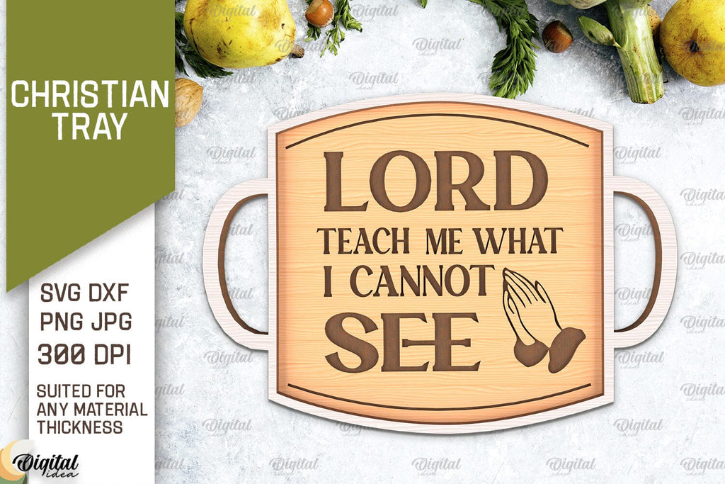 Christian Serving Tray Laser Cut. Christian Quotes SVG - So Fontsy