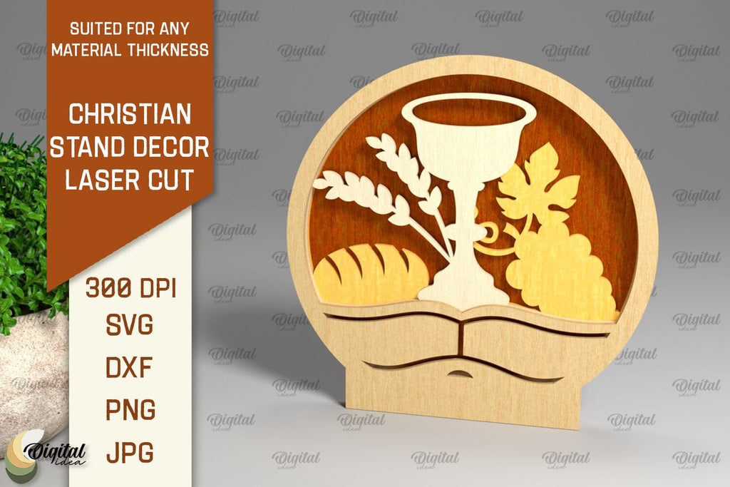 Christian Stand Decor Laser Cut. Religious Laser Cut SVG - So Fontsy