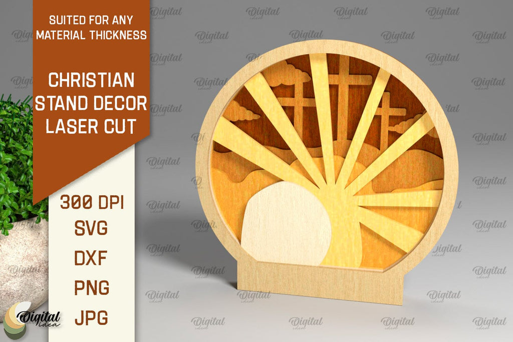 Christian Stand Decor Laser Cut. Religious Laser Cut SVG - So Fontsy